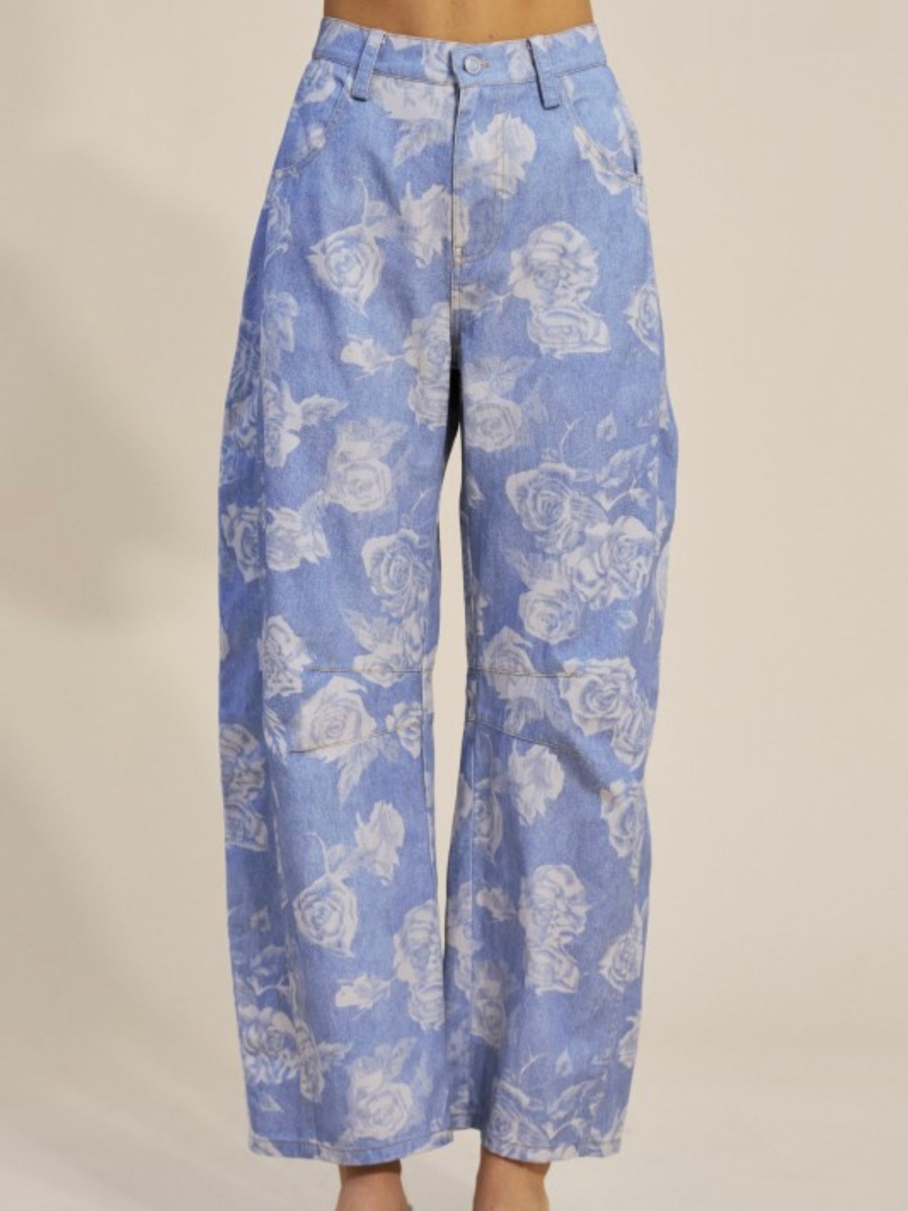 Blue Floral Wide-Leg Pants | Women’s Resort & Vacation Trousers | Ah Là ...